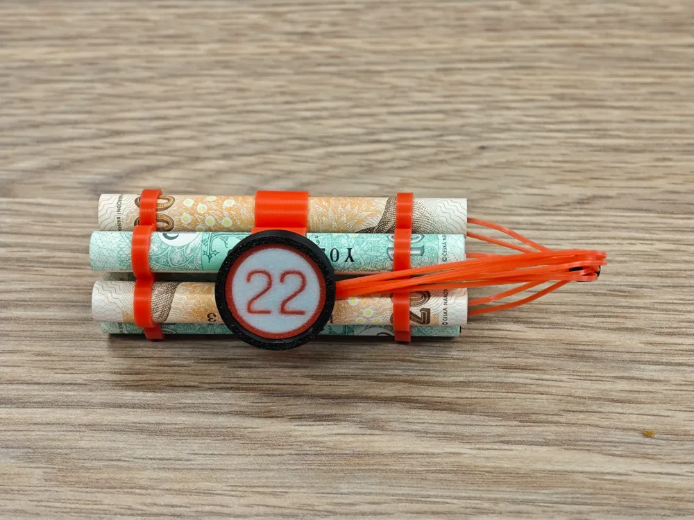 dynamite money gift box, changeable numbers by SeltinoCZ - MakerWorld