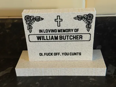 Billy Butcher's Gravestone NSFW - Free 3D Print Model - MakerWorld