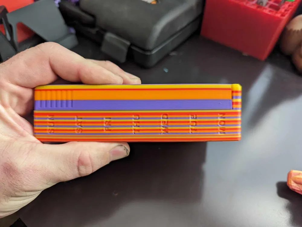 Sliding Pill Box 7 Day, Morning-Evening by quadracerjr33 - MakerWorld