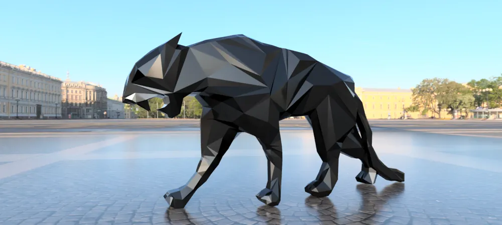 Polygonal Panther 3D Model - Free 3D Print Model - MakerWorld