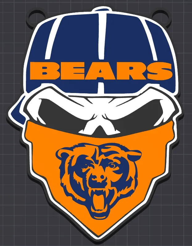 Chicago Bears Skull Medallion by hernm141 MakerWorld: Download Free 3D ...