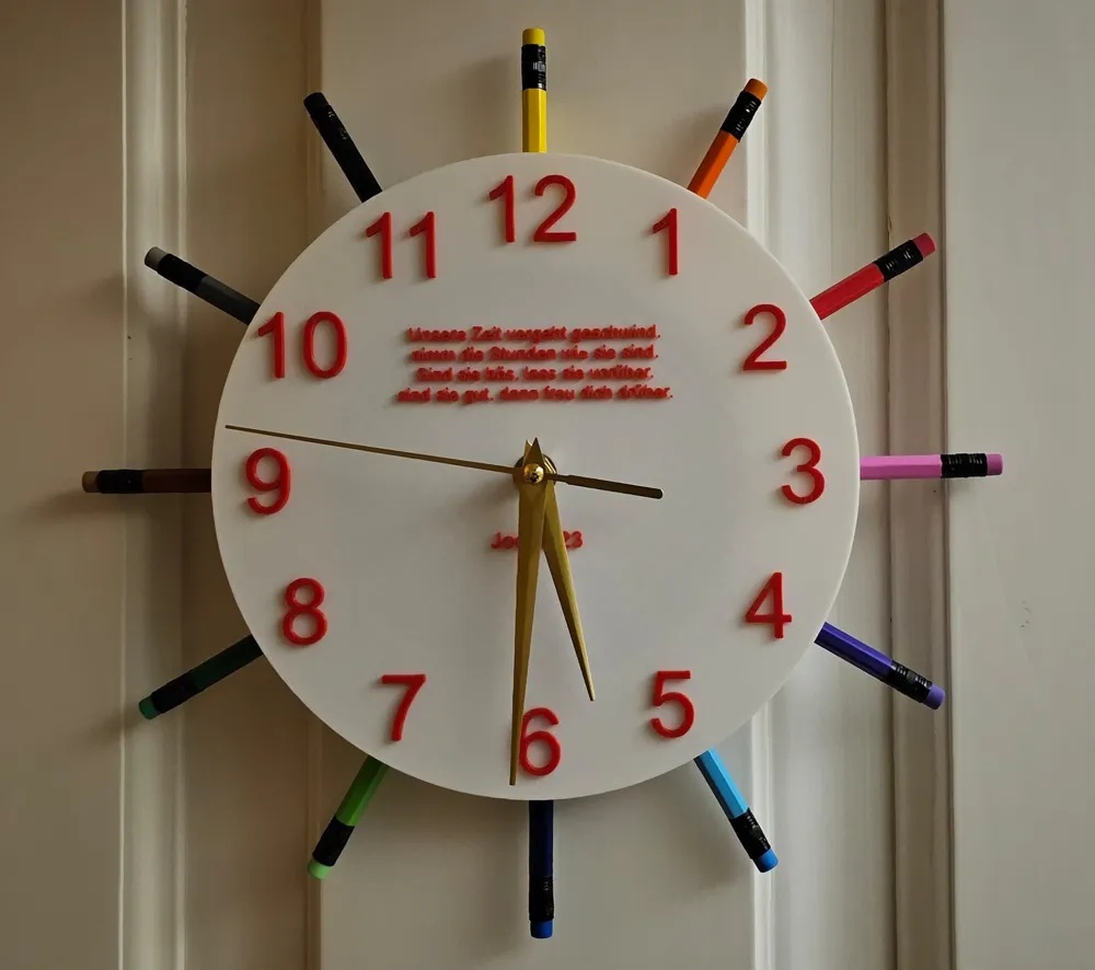 Colored Pencil Clock by Joe Montebarba MakerWorld: Download Free 3D Models