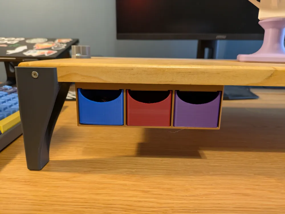 Simple Under Monitor Screw Mounted Drawers! by loldrg87 - MakerWorld
