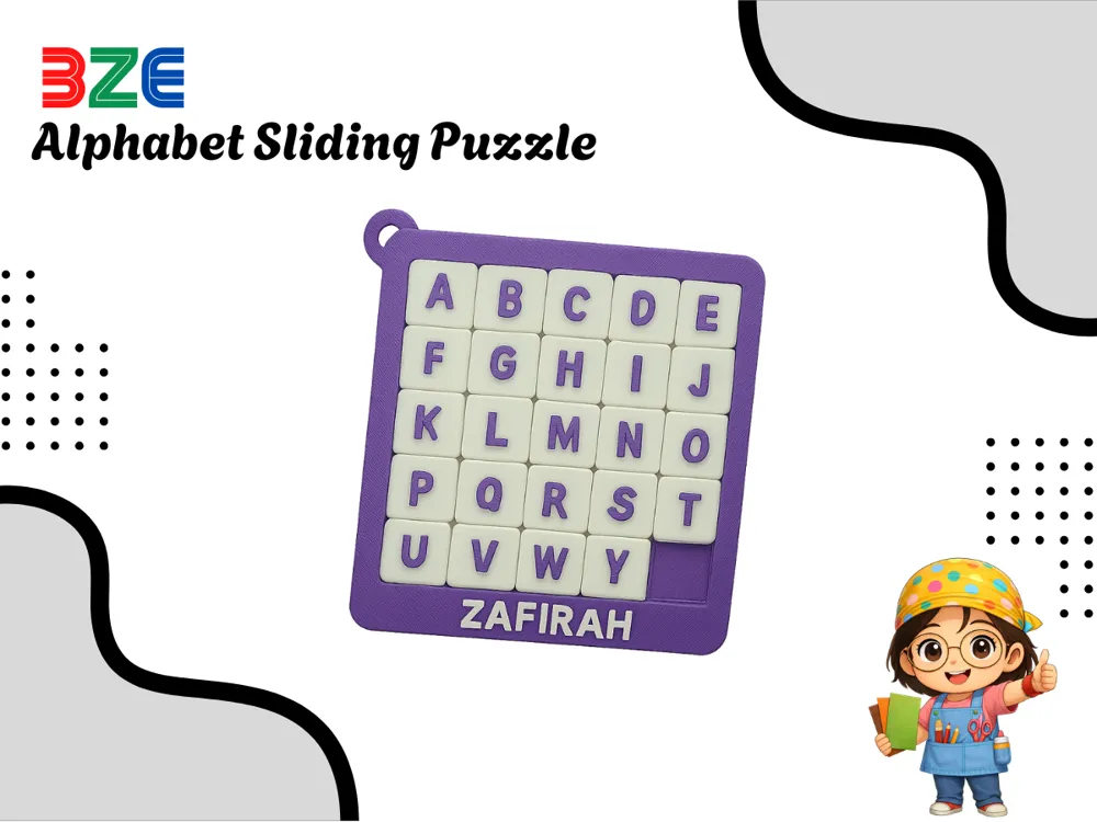 Alphabet Sliding Puzzle - Free 3D Print Model - MakerWorld