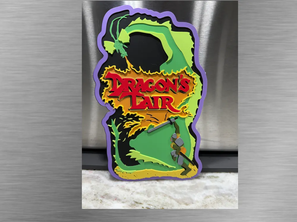 Art de logo superposé d'arcade Dragons Lair - Modèle d'Impression 3D ...