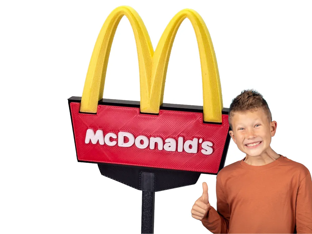 McDonald's Style Roadside Sign - Free 3D Print Model - MakerWorld
