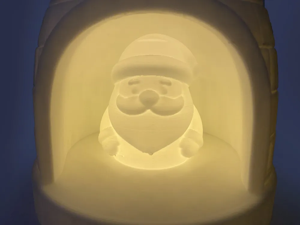 Arctic Glow Santa Tea Light Lantern - Free 3D Print Model - MakerWorld