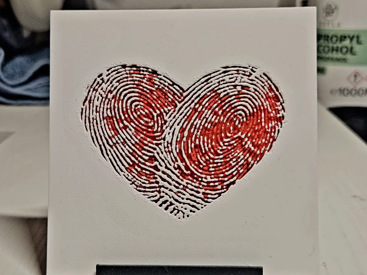 Empreinte digitale cœur de la Saint-Valentin - Modèle d'Impression 3D ...