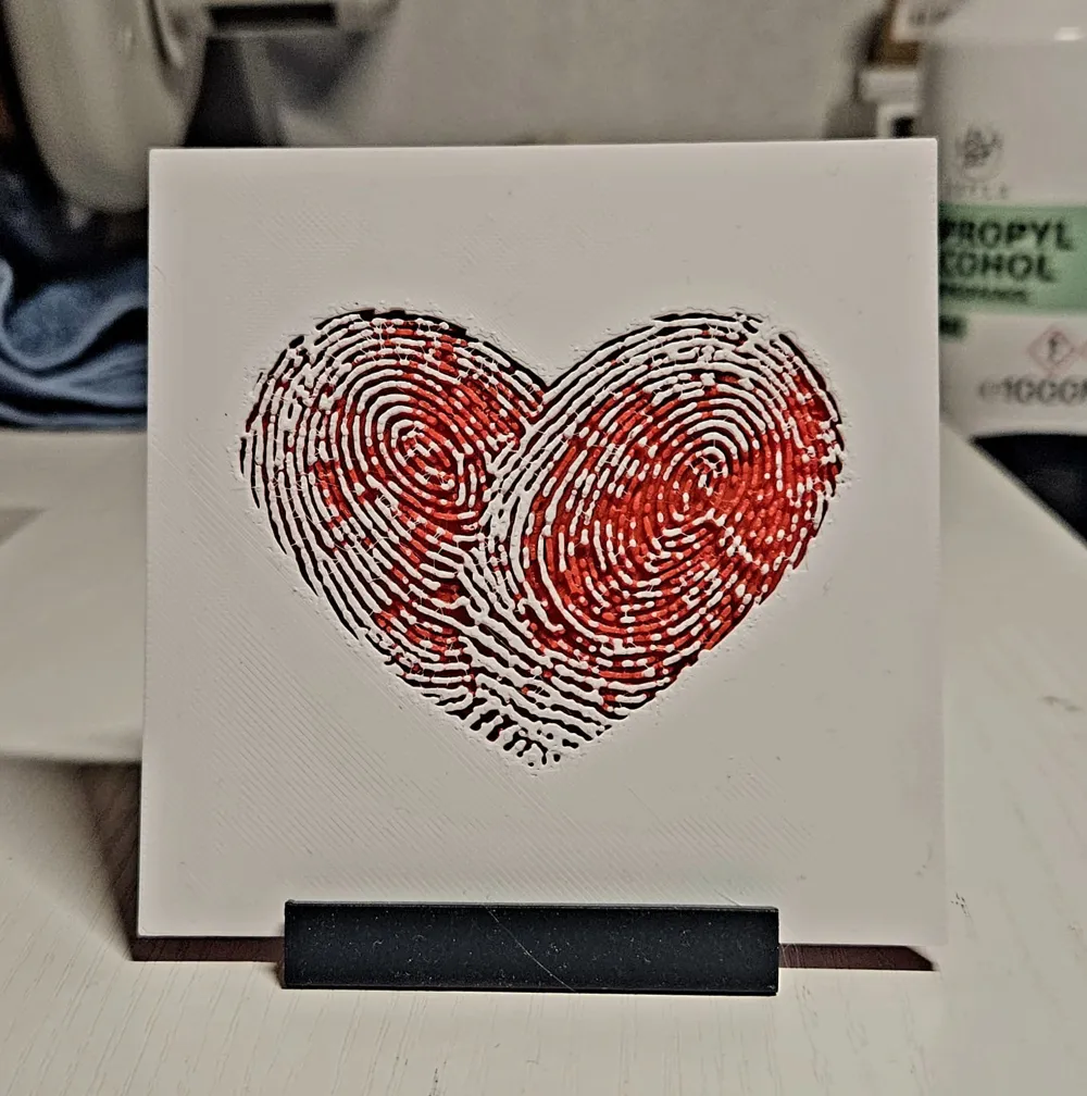 Empreinte digitale cœur de la Saint-Valentin - Modèle d'Impression 3D ...