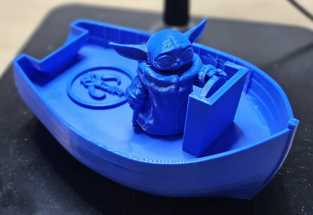 Baby Yoda Speedboat Benchy Remixed by PaulD - MakerWorld