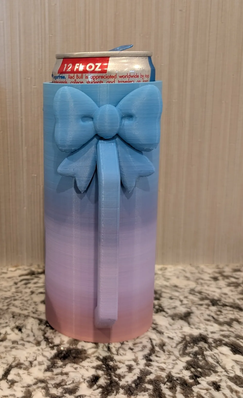 Red Bull 12oz can holder with big bow - Free 3D Print Model - MakerWorld