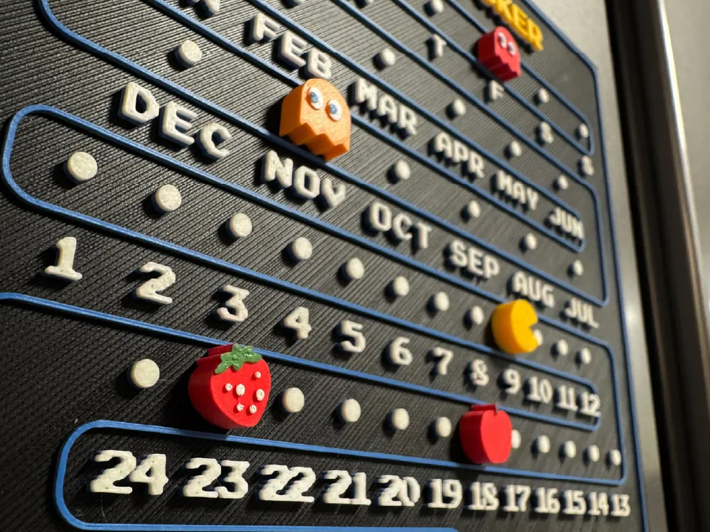 Time Tracker - Pac-Man Perpetual Calendar - Free 3D Print Model ...