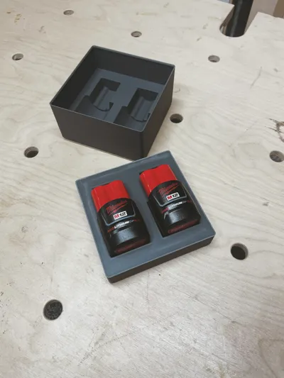 Gridfinity Milwaukee Stackable M12 Battery Holder - Free 3D Print Model ...