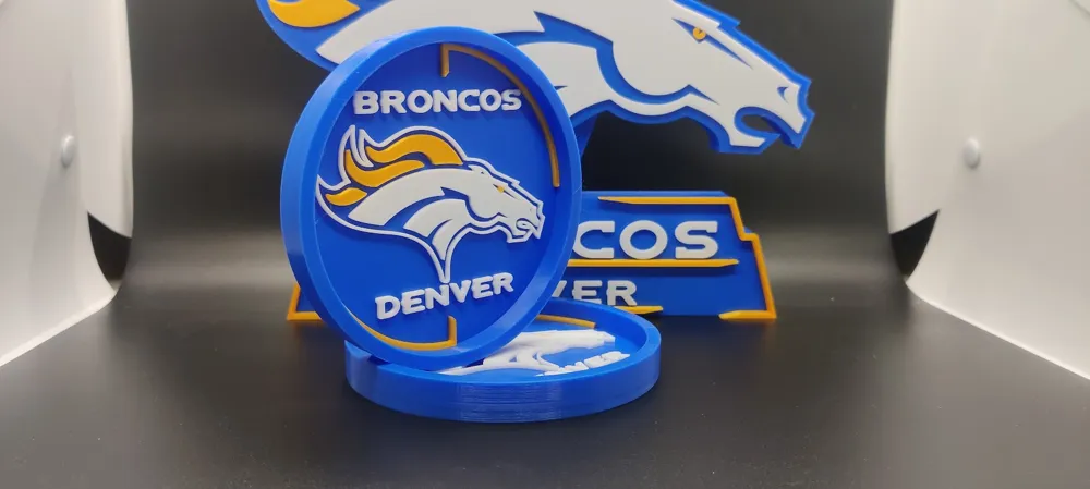 Denver Broncos Coasters by ruBBeLdieKaTzMakerWorld: Download Free 3D Models