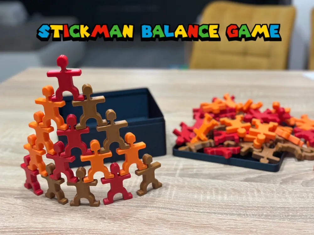 Stickman balance game with box - Free 3D Print Model - MakerWorld