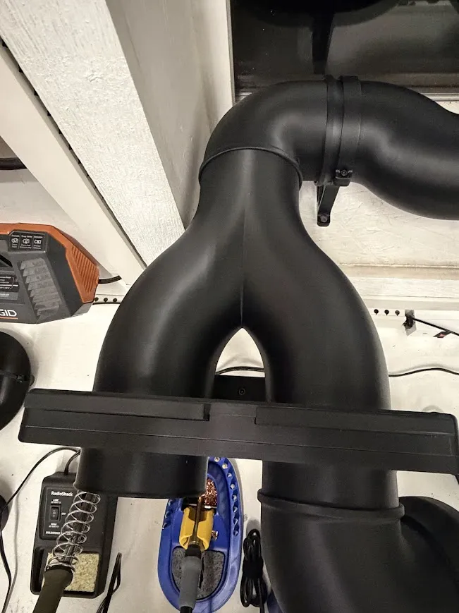 4" Exhaust Pipe Y Splitter with Blast Gates - Free 3D Print Model ...