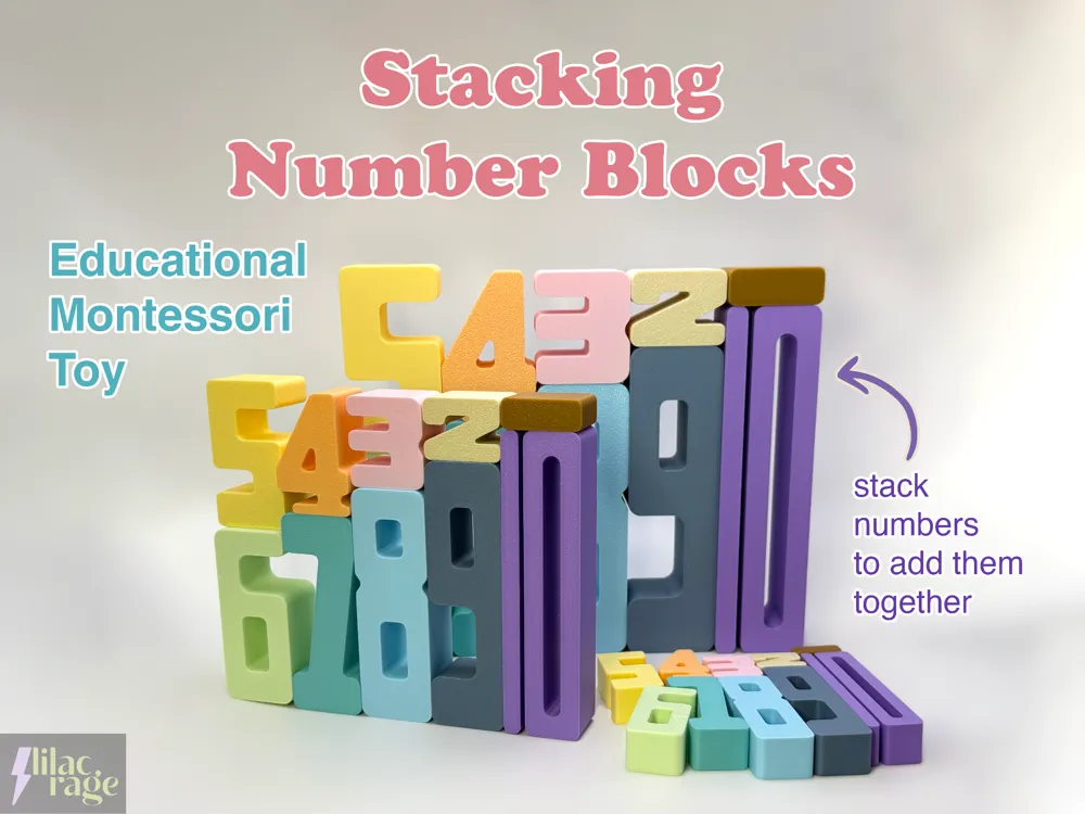 Stacking Number Blocks - Montessori Math Toy by Lilac Rage - MakerWorld