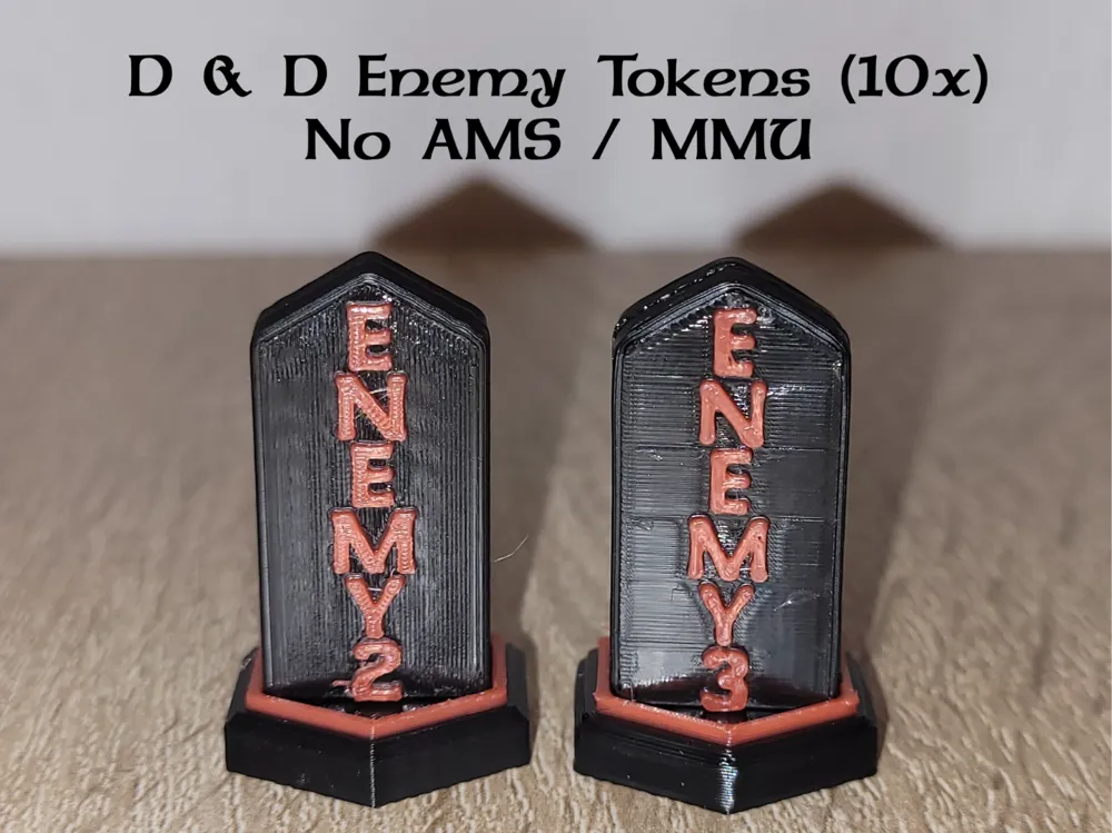 Enemy tokens (NO AMS/MMU) - Free 3D Print Model - MakerWorld