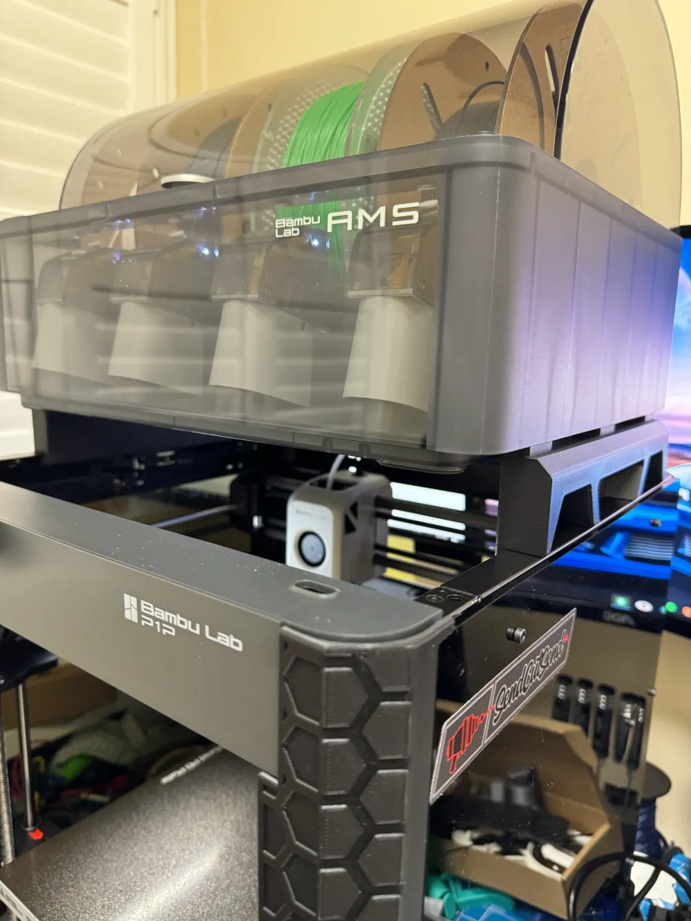 AMS Risers for P1P (No Supports Needed) by Six Sigma Hawaii - MakerWorld