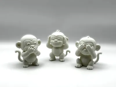 Monkeys - Tiny Zoo - Free 3D Print Model - MakerWorld
