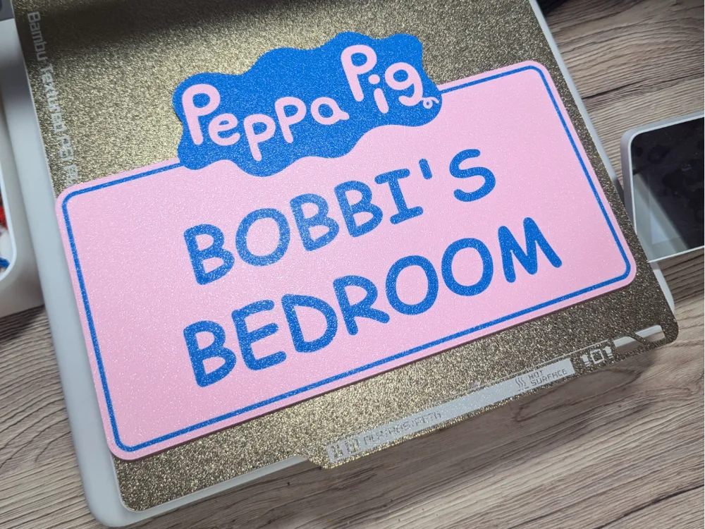 Peppa Pig Name Sign (Editable text) by shanehoggatt - MakerWorld
