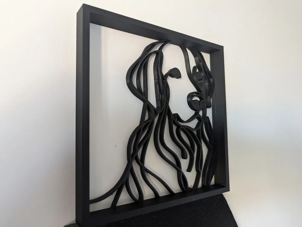 Cadre 3D Chien Golden Retriever Decoration Murale by EdouardAihua ...