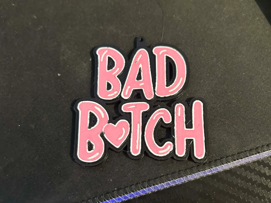 P Louise Bad Bitch Keyring - Free 3D Print Model - MakerWorld