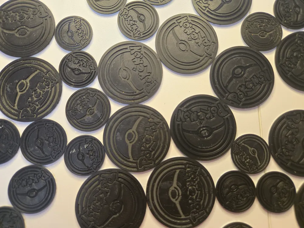 Pokemon TCG Coin Editable Base - Free 3D Print Model - MakerWorld