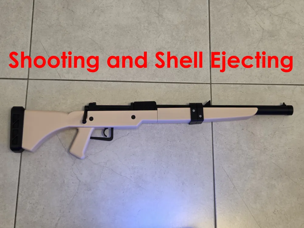 Hunting Rifle - Shooting + Shell Ejecting by Kirzon MakerWorld: Download Free 3D Models