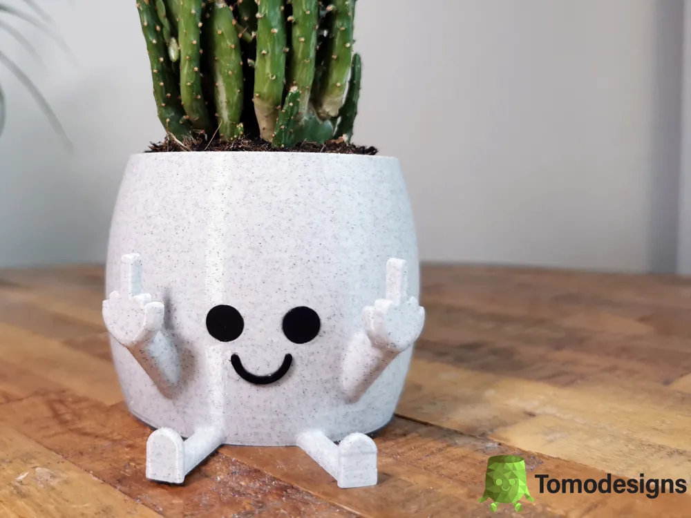 Middle Finger Happy Pot by TomoDesigns MakerWorld: Download Free 3D Models