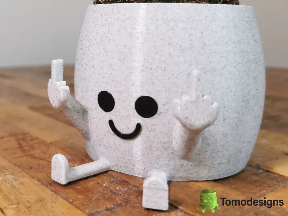 Middle Finger Happy Pot by TomoDesigns - MakerWorld