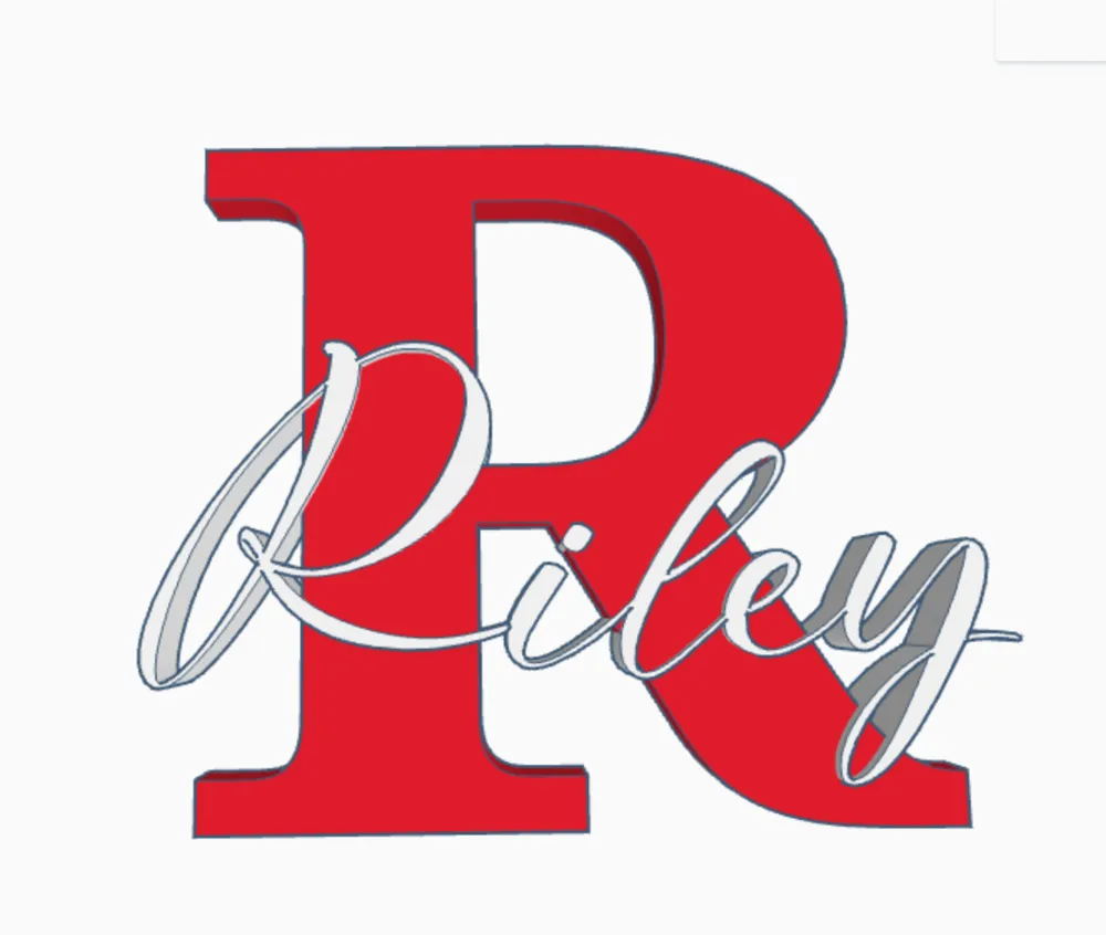 Riley name ornament initial nameplate inscription - Free 3D Print Model ...