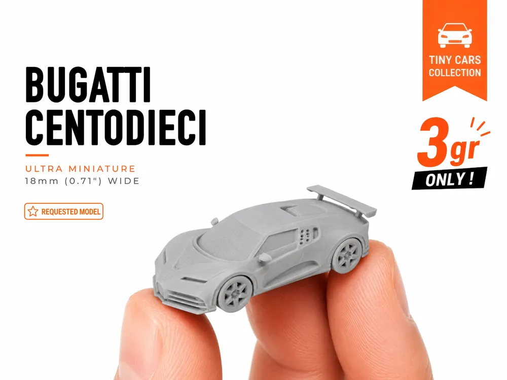 Tiny Bugatti Centodieci - Mini Cars Series - Free 3D Print Model ...