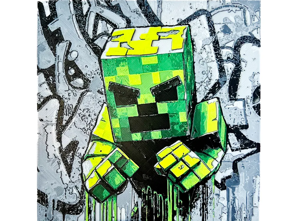 Minecraft Creeper with graffiti Hueforge by Ania UliaszMakerWorld ...