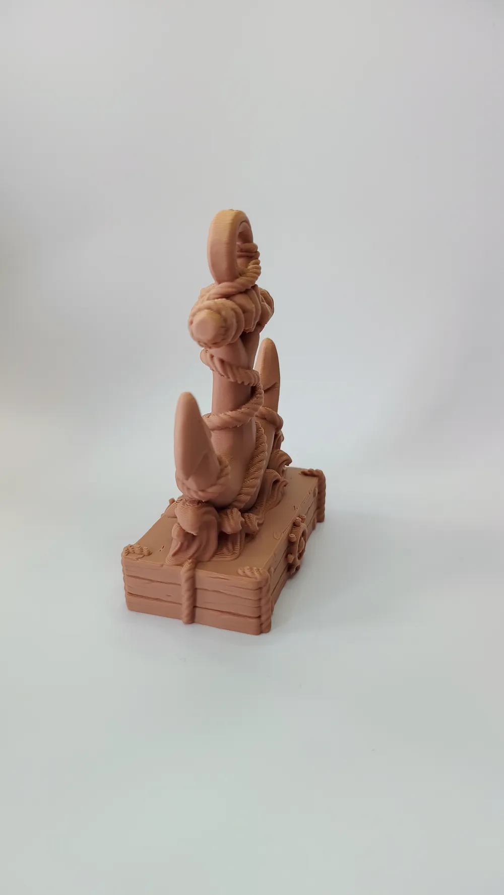Nautical Anchor with Wave Base - Free 3D Print Model - MakerWorld