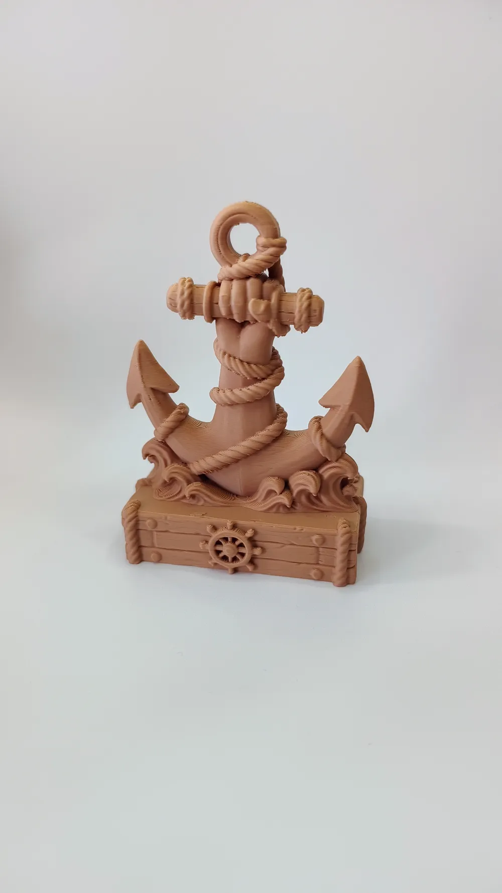 Nautical Anchor with Wave Base - Free 3D Print Model - MakerWorld