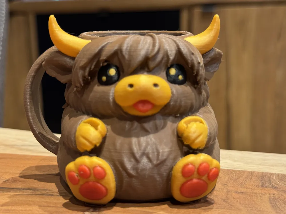 Chubby Highland Cow Holder for Ice Cream Pints - Free 3D Print Model ...
