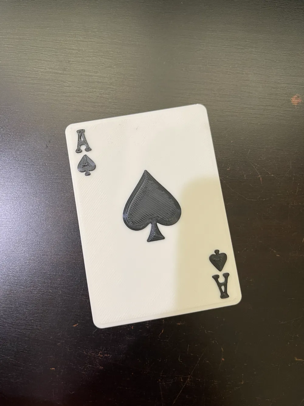 Ace of Spades Playing Card (True-to-Size) - Free 3D Print Model ...