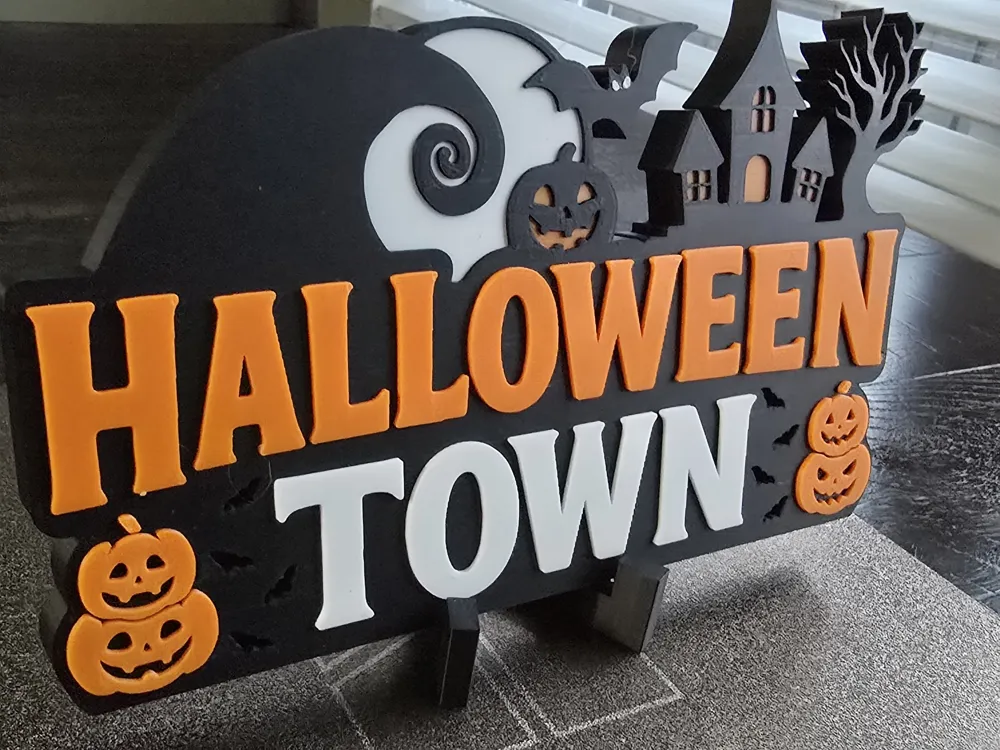 Halloween Town Sign by Rakenra MakerWorld: Download Free 3D Models