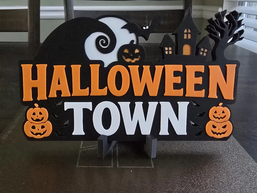 Halloween Town Sign by Rakenra MakerWorld: Download Free 3D Models