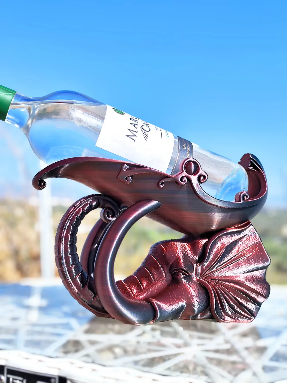 Majestic Elephant Bottle Holder - Free 3D Print Model - MakerWorld
