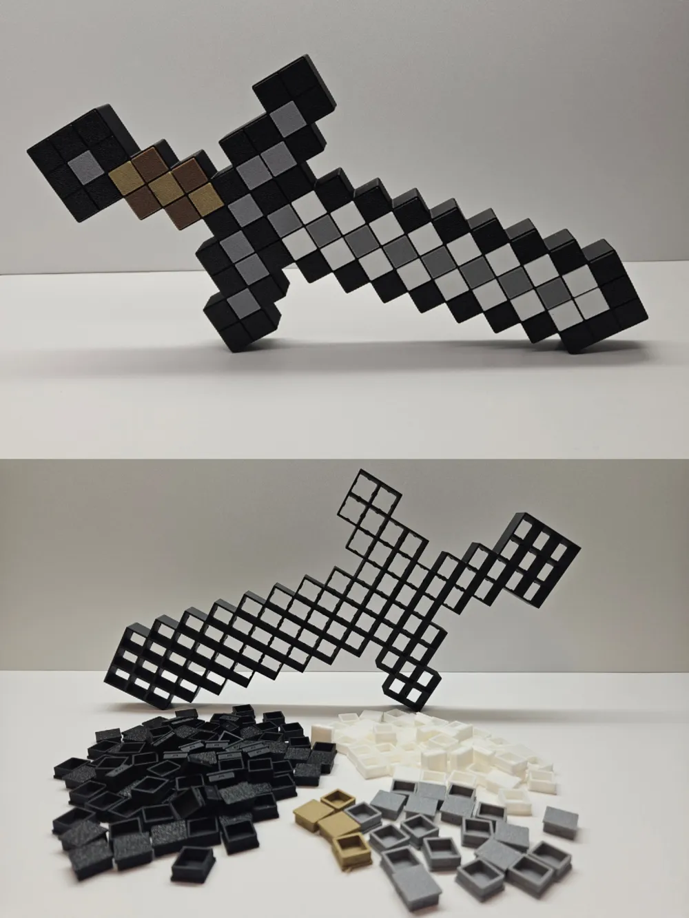 Minecraft Pixel Sword - No AMS - Free 3D Print Model - MakerWorld