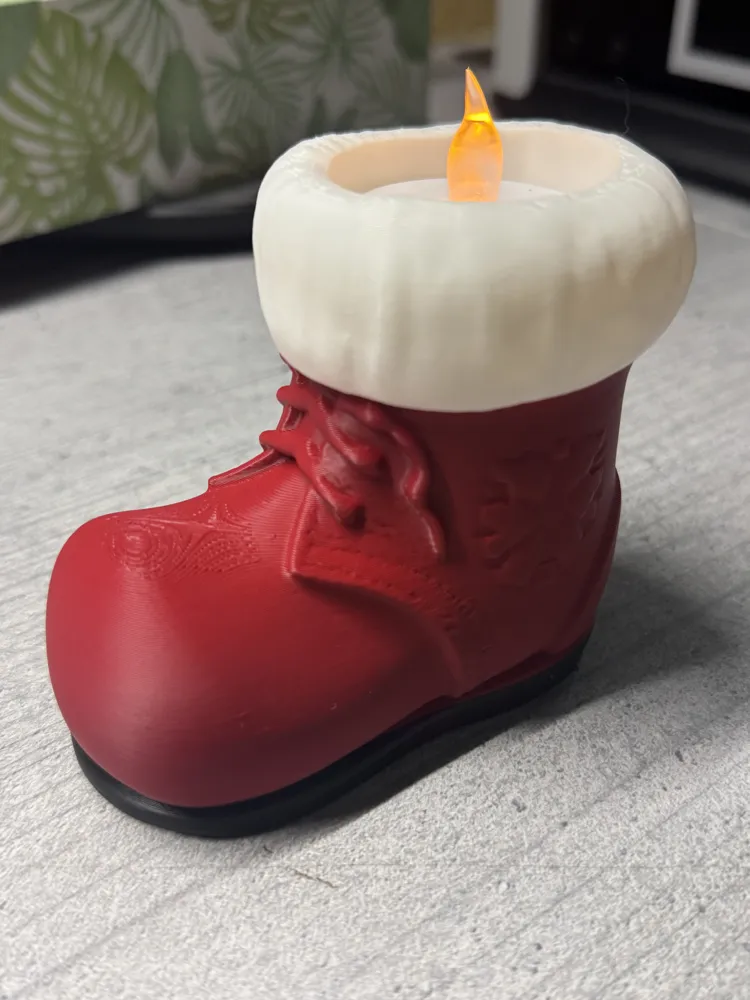 Santa Boot LED Tealight by Hammelwade MakerWorld: Download Free 3D Models