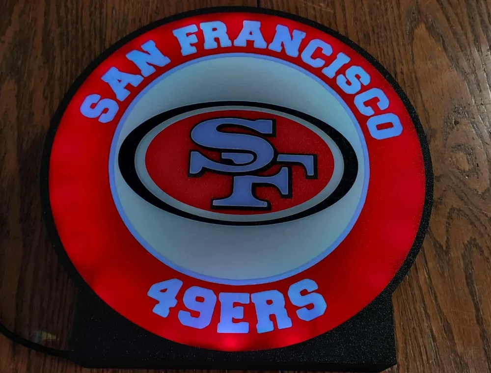 San Francisco 49ers Light Box - Free 3D Print Model - MakerWorld