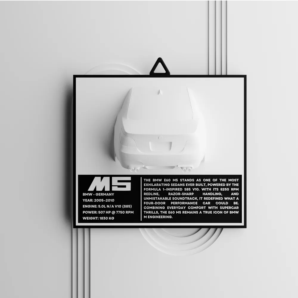 BMW M5 E60 Car Wall Art - Free 3D Print Model - MakerWorld