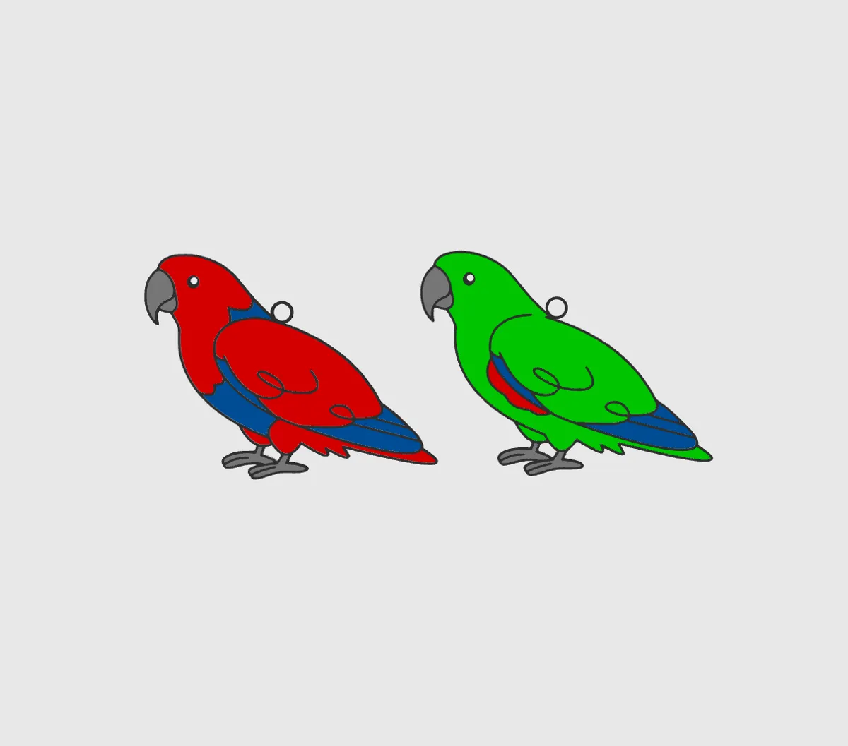 Eclectus Parrot keychains - Free 3D Print Model - MakerWorld