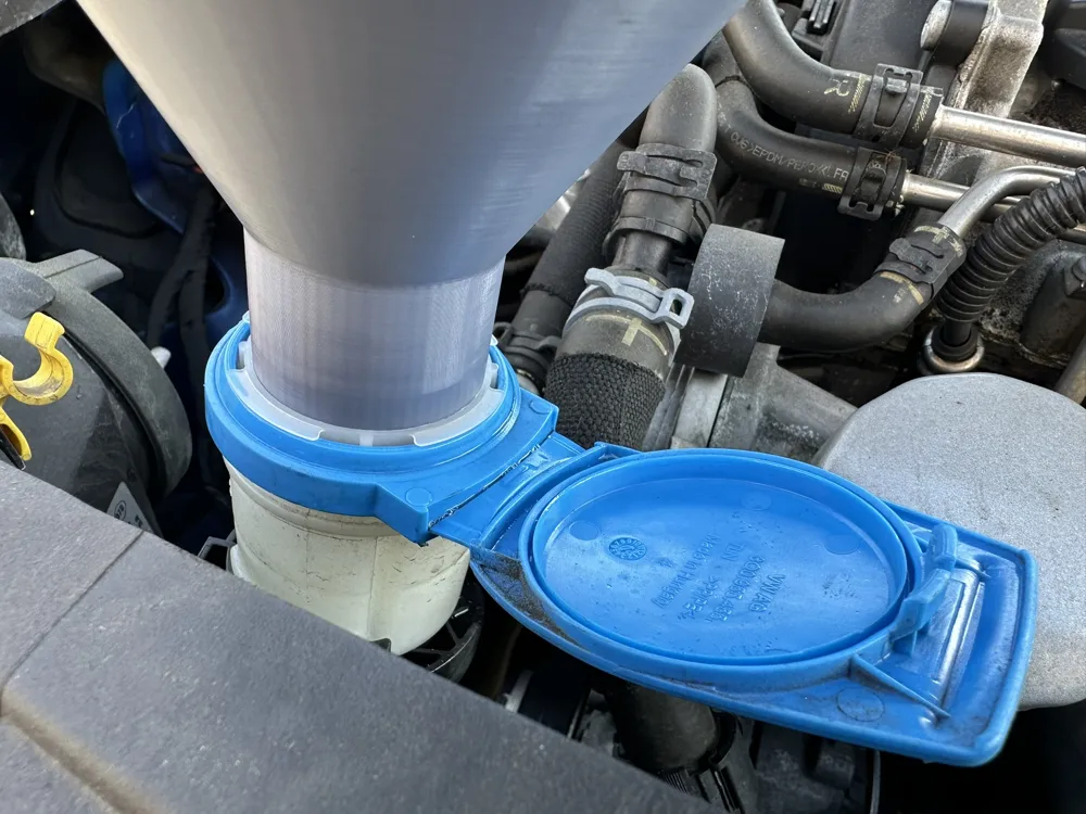 Windshield Washer Fluid Funnel (anti splash) - Free 3D Print Model ...