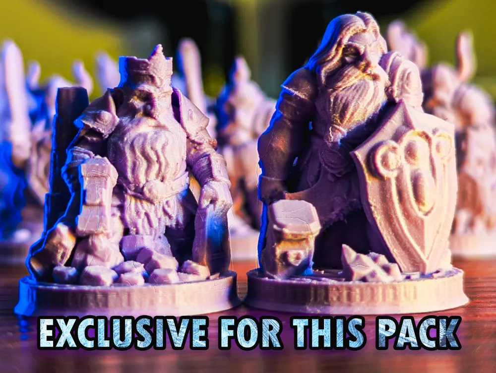 Legendary Dwarf Pack - 10 support-free dwarves - Free 3D Print Model ...