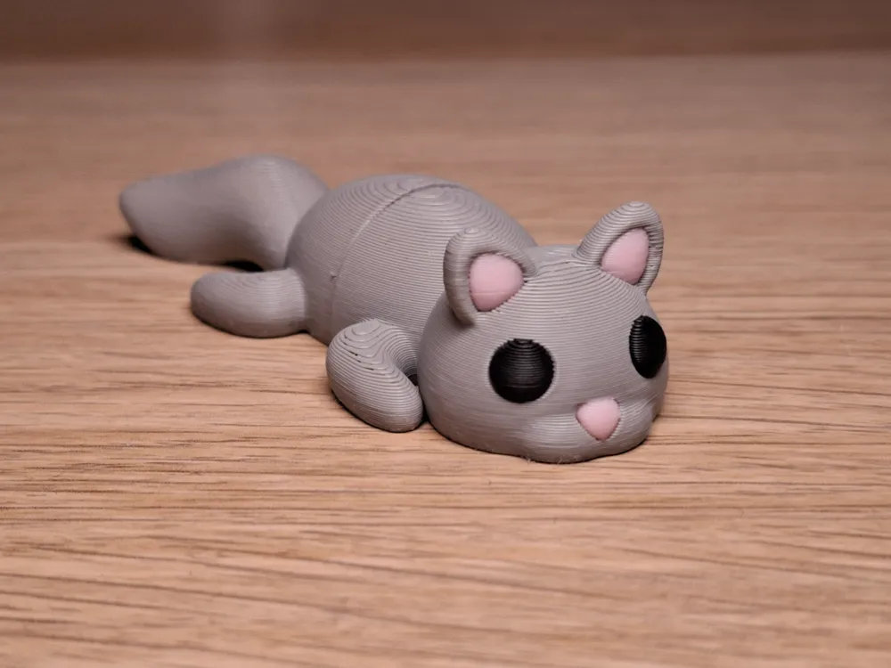 Cute Flexi Cat (Keychain Version) - Free 3D Print Model - MakerWorld