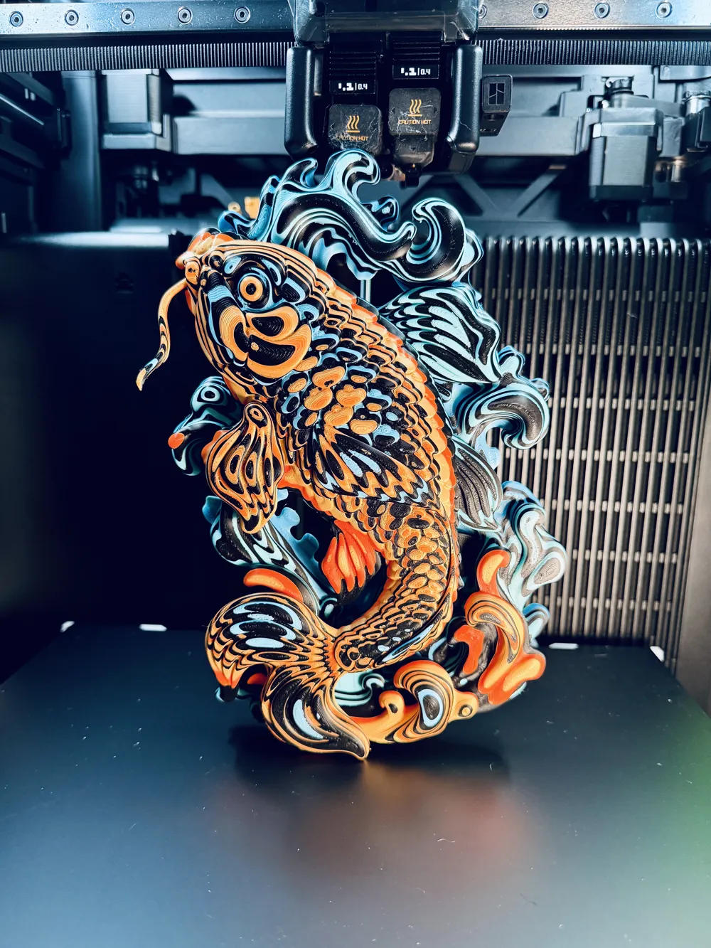 Psychedelic Koi – Color-Stacked Wall Art - Free 3D Print Model - MakerWorld